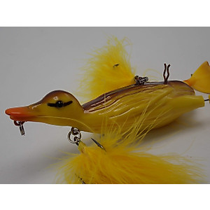 CATCHSIF Topwater Orange Duck Hard Fishing Lures with Rotating Flippers 1PK_AB
