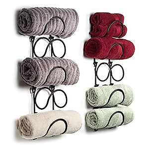 Wallniture Moduwine Wine Rack Wall Mount, Farmhouse Wall Decor Kitchen Storage Rack, Curved Finish, Set of 10