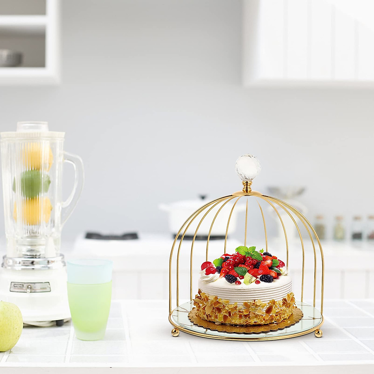 BESPORTBLE 1pc Cake Stand Cake Tower Stand Makeup Pallet Mini Muffin Tray Appetizer Cupcake Display Fruit Display Stand Flan Round Tray Party Dessert Holder Jewelry White Dressing Table Iron