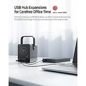 CUKTECH 30 Power Bank, 40,000mAh Power Station, 140W Laptop Power Bank, 144Wh Outdoor Generator, Multi-Port for 5 Devices, Fast & Wireless Charging, Portable Handle for Travel, Camping, Business Trip