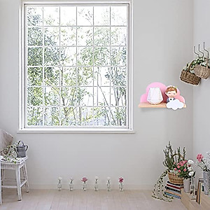Haomian 2 Pcs Pink Cloud Shelves for Children’s Nursery Or Bedroom,Kids Nursery Room Shelves,Floating Bedroom Baby Book Shelf Storage Shelf, Cloud Floating Wooden Shelf Wall Decoration