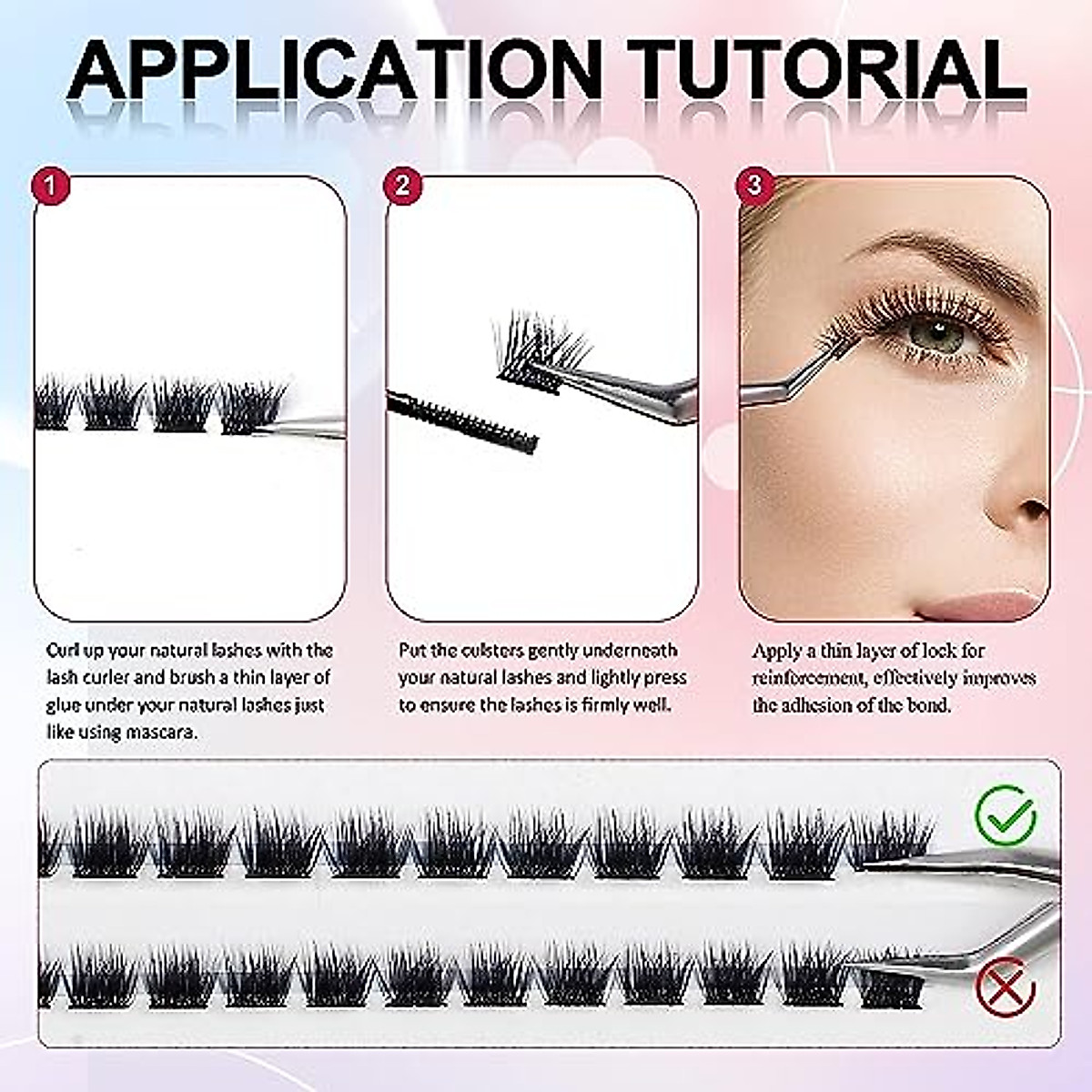 Cluster Eyelash Extension Kit, Extra Large Capacity Set, DIY Individual Lash Extension at Home…