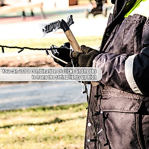 Amyhill 4 Pcs Multi Purpose Plastic Utility Hook Screw on Extension Pole Attachments Handy Twist Pole Hook with Standard Threading for Hanging Bird Feeders Broom Handles Christmas Tree Lights