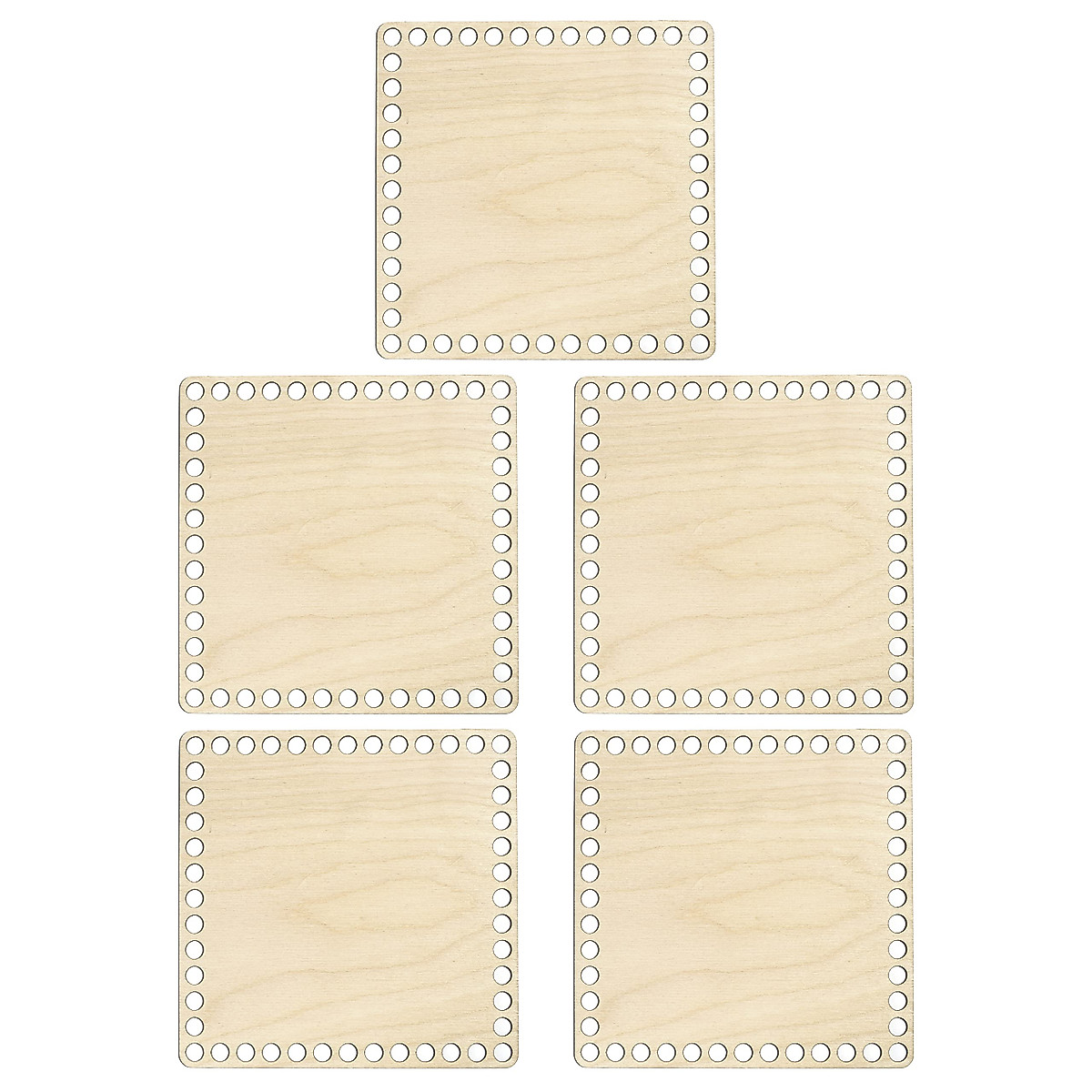 Wooden basket bottom square S 5 pcs