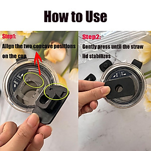 JILINWEI Stronghold Straw Lid Set, 6Pack Reusable Clear Straws with Cleaning Brush, Accessory for Change your Magslider to Allow A Straw to Insert (Can't Prevent Leakage)