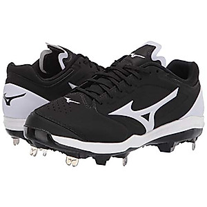 Mizuno Sweep 5 Low Women's Metal Softball Cleat, Black/White, US 9