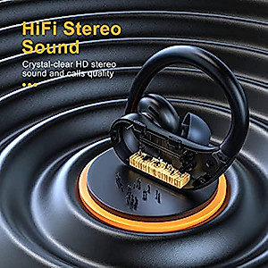 Wireless Earbuds Bluetooth Headphones 130Hrs Playtime with 2500mAh Wireless Charging Case LED Diaplay Hi-Fi Waterproof Over Ear Earphones for Sports Running Workout Gaming