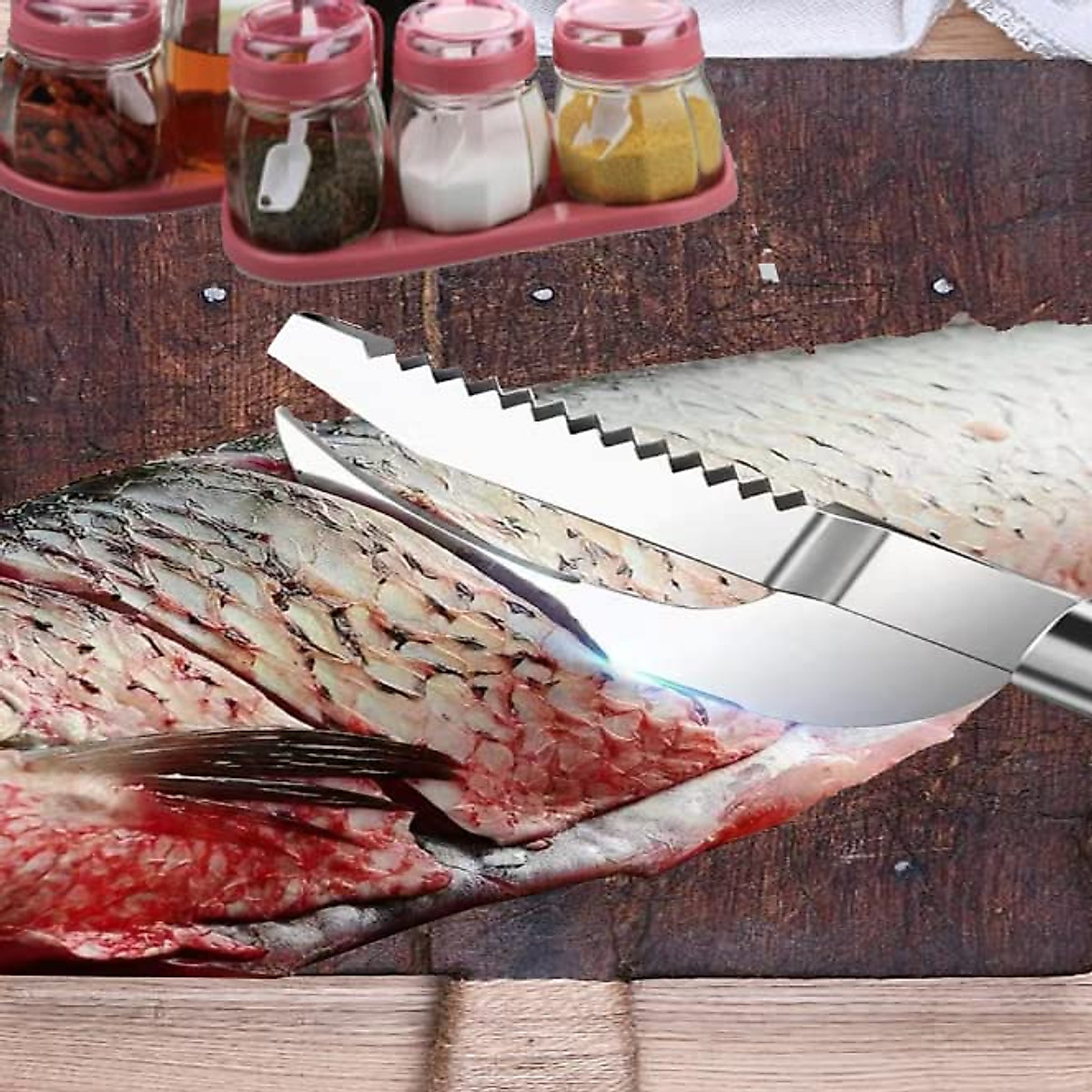 UnisonPet Fish Scaler Tool Fish Scale Knife Cut/Scrape/Dig 3-in-1 Multifunction Fish Scale Knife Fish Scale Remover Household Kitchen Fish Scale Tool