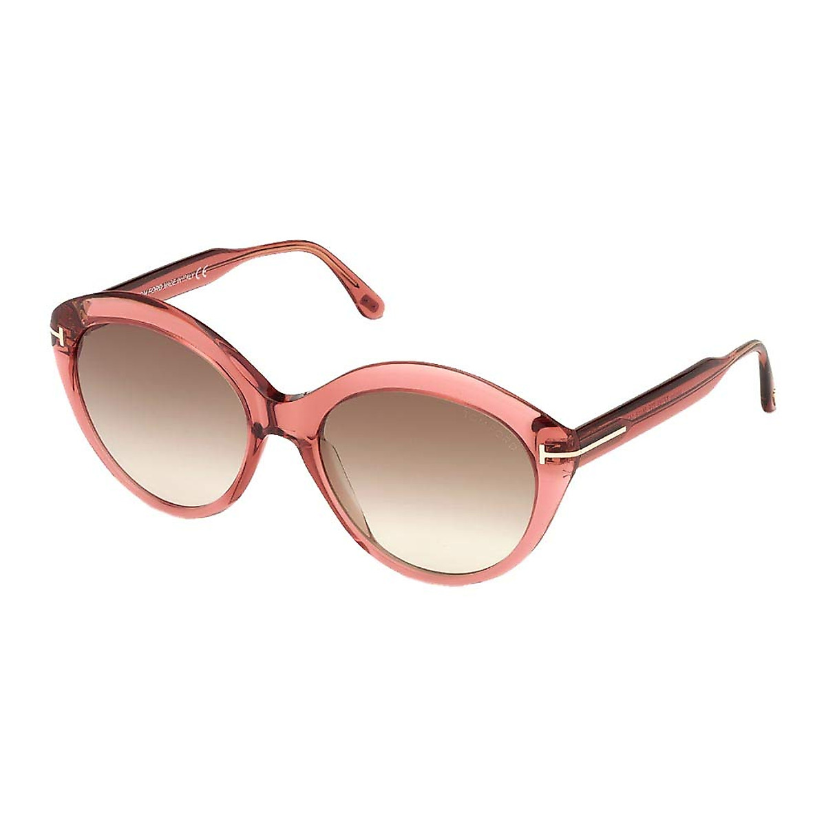 Tom Ford Oval Sunglasses TF763 Maxine 72F Transparent Rose 56mm FT0763
