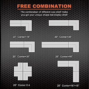 Oarlike LED Liquor Bottle Display Shelf 40 in 2 Step Acrylic Lighted Bar Shelf W/RF Remote Controller Home Commercial Bar Countertop Display Stand