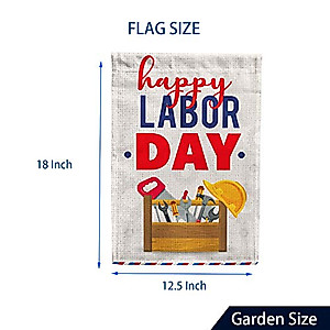 Hollyhorse Happy Labor Day Garden & Yard Flag - 12.5 x18 Inch Double Sided Vertical Outdoor Flag | Labor Day Decoration