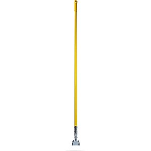 SPARTA Jaw Clamp Dust Mop Handle, Floor Dust Mop Frame Handle, Gripper Holder with Clip-On Connector for Floor Cleaning, Janitorial Supplies, Commercial Use, 60 Inches, Yellow