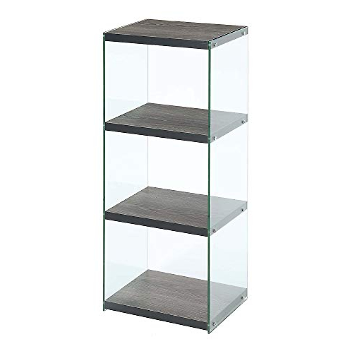Convenience Concepts SoHo 4 Tier Tower Bookcase, Weathered Gray