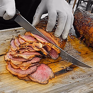 Ergo Chef Prodigy Series 12-Inch Cimeter - Curved High Carbon Stainless Steel Blade - Breaking Knife - Butcher's Meat Knife, Ergonomic Non-Slip Handle, Black