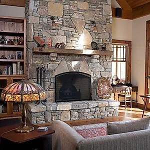 Pilgrim 18001 Tall 5 Pc Lodge Heavy Duty Fireplace Set in Matte Black Finish