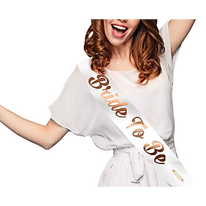 Bride to Be Sash - Bachelorette Party - Bridal Shower Party - Wedding Decorations - Bachelorette Party Gift - Bridal Shower - Engagement Party Decoration - Bridal Accessories - White and Gold Foil