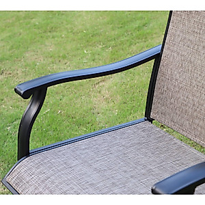 VICLLAX 3 Pieces Small Patio Dining Set, Patio Furniture with 2 Patio Swivel Dining Chairs and Black Patio Dining Table