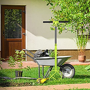 Evcitn Manual Twist Tiller, Adjustable Height Tiller, Heavy Duty Garden Claw Cultivator with Long Handle (Green)-Soil Ripper,Lawn Aerator,Soli Lossener,Areator Loosen,Rototiller,Weeder for Flower Box…