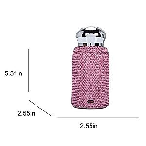 Fawziya Bling Water Bottle 7 oz Small Crystal Insulated Water Bottle-Pink