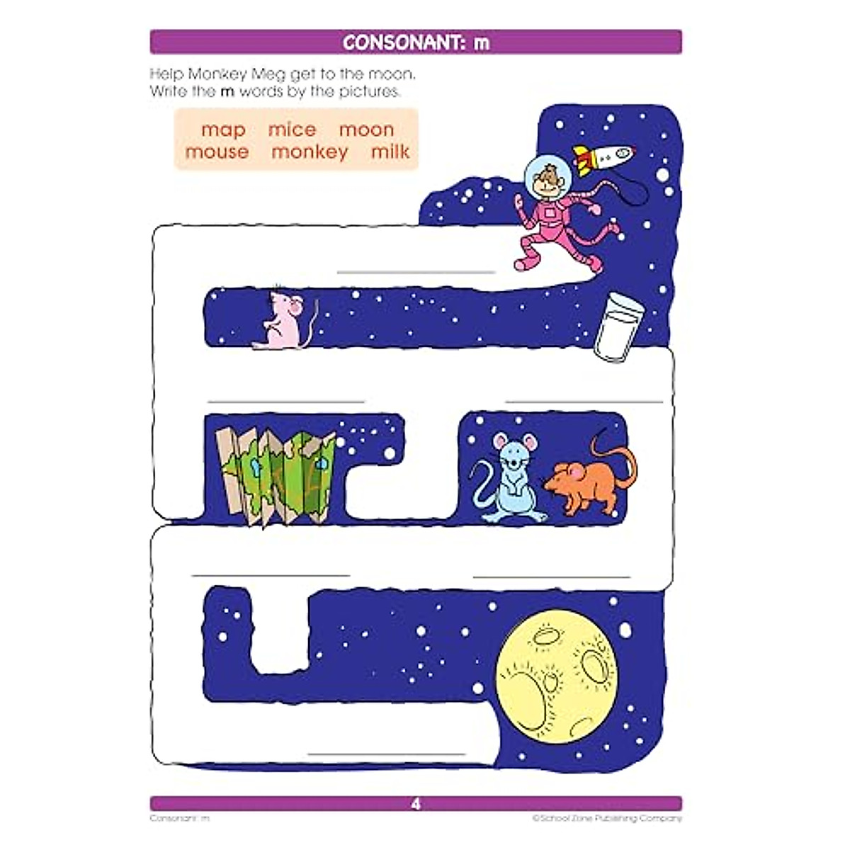 School Zone - Big Spelling Grades 1-3 Workbook - 320 Pages, Ages 6 to 9, 1st Grade, 2nd Grade, 3rd Grade, Letter Sounds, Consonants, Vowels, Puzzles, Games, and More (School Zone Big Workbook Series)