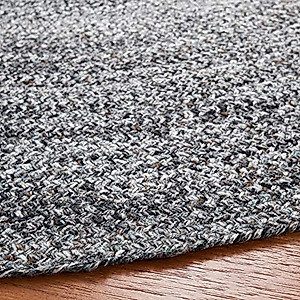 SAFAVIEH Braided Collection 4' Round Grey/Charcoal BRD800F Handmade Country Cottage Reversible Area Rug
