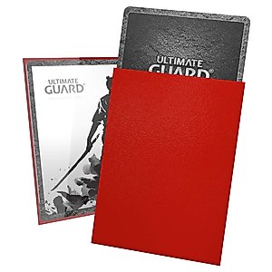 Ultimate Guard Katana Card Sleeves, 100 Standard Size TCG Sleeves, 66 x 91mm, Red Back, Tournament Sleeves, No PVC & Acid-Free, High Clarity