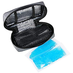 YOUSHARES Insulin Cooling Travel Case - Portable Diabetic Supplies Organizer Cooler Bag for Insulin Pen, Syringe, Glucose Meter and Other Diabetic Supplies with 2 TSA Approved Ice Pack (Grey)