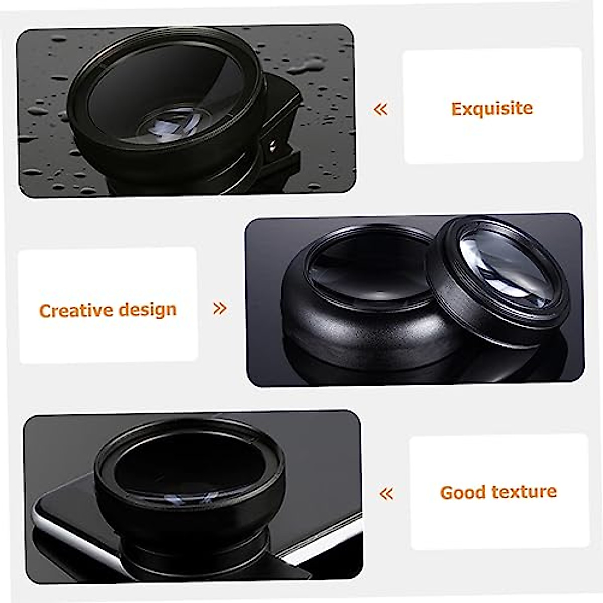 Macro Lens for Mobile Phone Lens Macro Lens for Phone Camera Phone Macro Lens Phone Photography Lens Wide Angle Lens for Phone Smartphone Lens Black Plastic Wide-Angle Lens