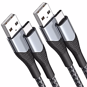 USB C Cable 6ft 2Pack Type C Charger Cable Fast Charging Cord Phone Charger C Type Nylon Braided for Samsung Galaxy S22 S21 S20 S10 S9 S8 A11 A12 A13 A20 A21 A22 A32 A42 A50 A53 A70 A90, Moto LG PS5