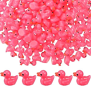 150 Pcs Mini Resin Ducks Pink Tiny Ducks Miniature Ducks Bulk Small Plastic Duckies Figures for Valentine's Day Office Home Hide and Seek Prank Game Craft Dollhouse Party Favors Gift