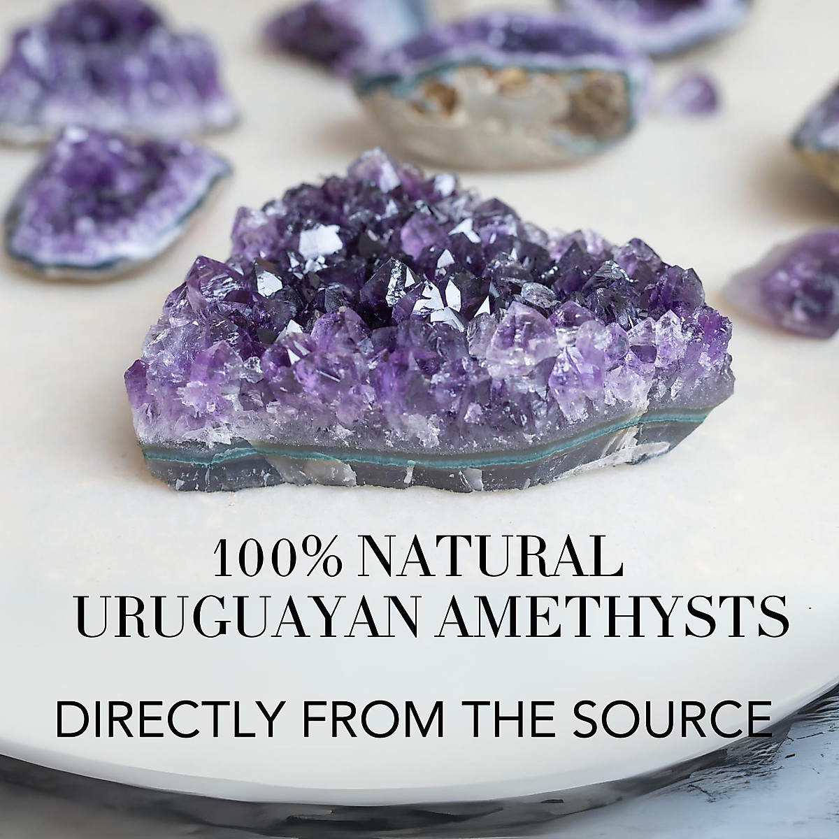 DEEP PURPLE PROJECT 1 Lb Quartz Crystal Cluster Raw Amethyst Stone Plus: GIFT WRAP BOX INCLUDED