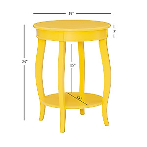Powell Furniture Powell Round Shelf, Yellow Table