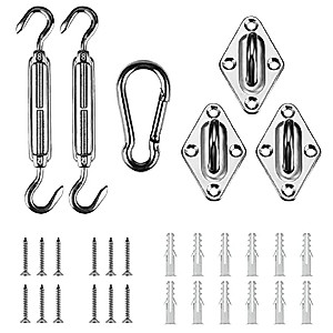 Artpuch Sun Shade Sail Hardware Kit 6 Inch for Triangle Sun Shade Sail Outdoor Installation 304 Stainless Steel