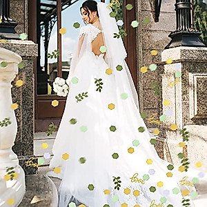 500 Pcs Greenery Wedding Table Confetti, Boho Love Theme Party Sage Green Table Scatter Confetti for Nature Theme Engagement Party Wedding Birthday Shower Party Decorations Supplies