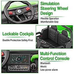 Hetoy Ride On Dump Truck for Kids Ride On Car with Remote Control Electric UTV Vehicles with Electric Dump Bed, 4WD Power Ride-on 6 Wheels Ride On Toys for Boys Girls