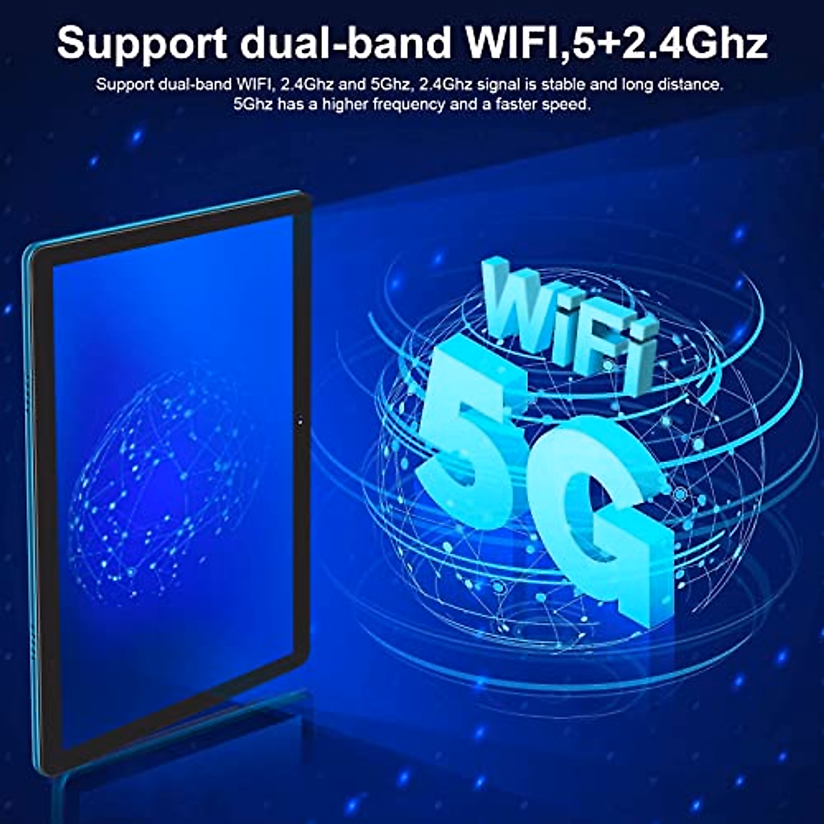 MEBERRY Android 11 Tablet 10.1 inch Tablets with 2.0 GHz Octa-Core Processor| 2.4G+5G Wi-Fi| 4GB RAM+64GB ROM| 256GB Expansion| 8000mAh Battery| GPS| Double Camera, Metal Blue