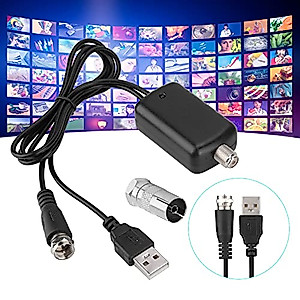 PUSOKEI Indoor TV Antenna Amplifier, HD TV 25dB Low Noise Antenna Signal Booster with Adapter, High Gain TV Channel Boost with USB Power Supply for Focus TV Antenna