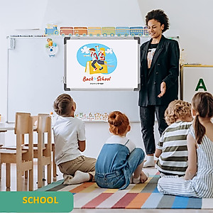 Dry Erase White Board 12" x 16" Hanging ,8 Magnetic Markers ，6 Magnets,Portable Writing, Drawing & Planning Small Whiteboard Easy to Clean Wall Whiteboard for Office School, Kids, Home