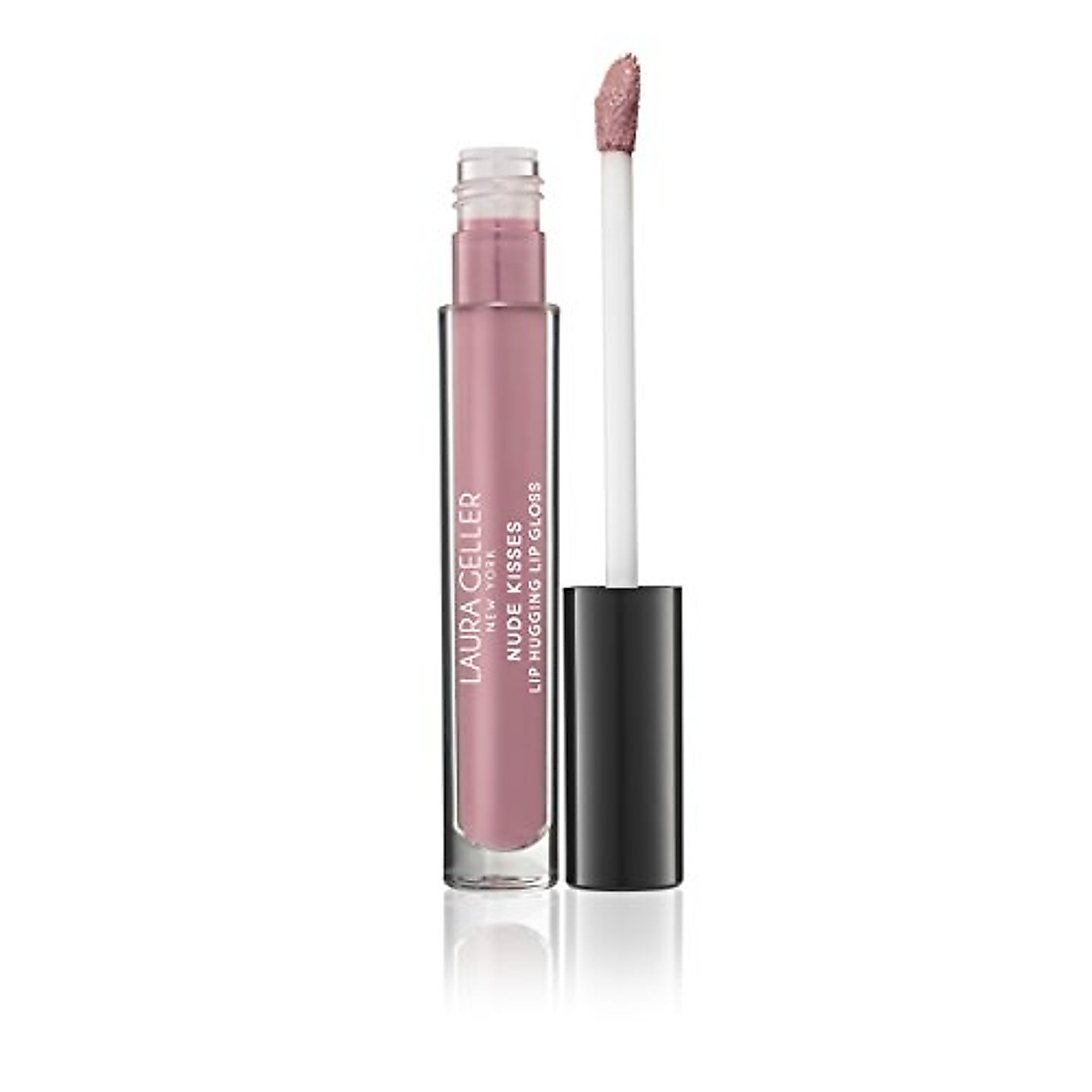 LAURA GELLER NEW YORK Nude Kisses Lip Hugging Lip Gloss - Non-Sticky Finish, Ultra Creamy, High Shine Lip Moisturizer with Vitamin E and Shea Butter, Barely There