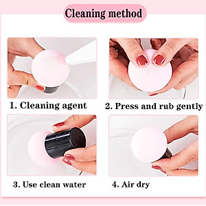 BESTLA 3pcs Powder Puff Mushroom Makeup Sponge Blender Puff With Handles and 3 Holder Cases Cosmetic Facial Face