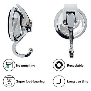 ulafbwur Suction Cup Hook 4pcs Hooks Shower Heavy Duty Vacuum Reusable Punch-Free Window Glass Bronze Coffee