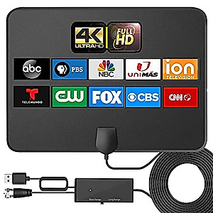 TV Antenna for Smart TV Support 4K 1080p TV and All Older TVs- Antenna TV Digital HD Indoor with Signal Booster-16.5 FT Coax HDTV Cable krevi 1