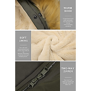 Orolay Women's Thicken Fleece Lined Parka Winter Coat Hooded Jacket with Removable Fur Collar Navy XL