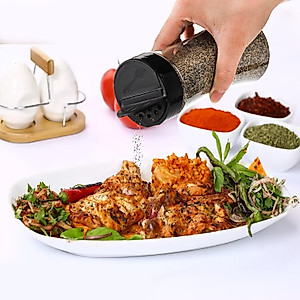 Lyellfe 16 Pack Plastic Spice Jar with Shaker Lid, 12 Oz Empty Seasoning Shaker Bottle, Flap Cap with Pour and Sifter Spice Shaker, Durable Refillable for Spice Top Rack, Herbs, Powder, Glitter