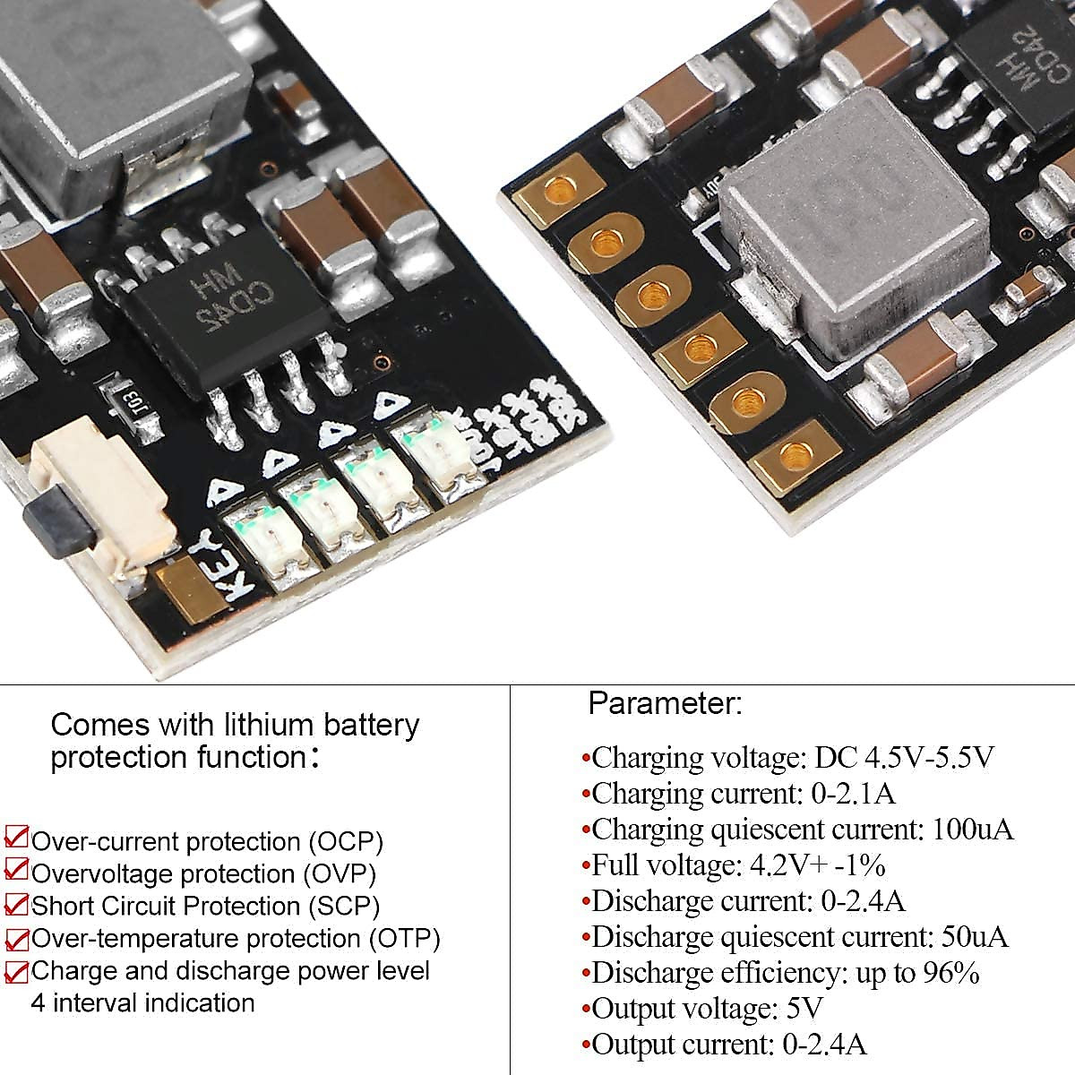 JoohcUngir 12pcs 18 650 Lithium Battery Charger Board 5V 1A TP4056 Charging Module with Battery Protection BMS and Charge Discharge Integrated Module 2A 5V Charging Boost Mobile Power Protection