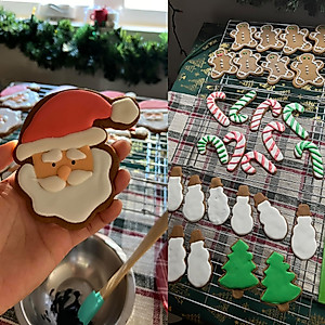 Large 4 Inch Christmas Cookie Cutter Set - 6 Pieces Holiday Christmas Cookie Cutter Shapes - Snowman,Christmas Tree,Gingerbread Man,Candy Cane,Snowflake and Santa Face
