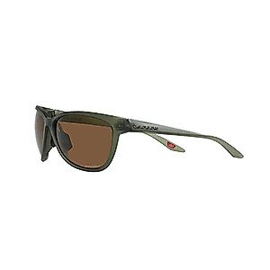 Oakley Women's OO9222 Pasque Aviator Sunglasses, Matte Olive Ink/Prizm Bronze, 60 mm