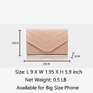 Elegant Evening Bag for Women, Velvet Envelope Evening Purses Crossbody Shoulder Clutch Bag (Small,Silver)