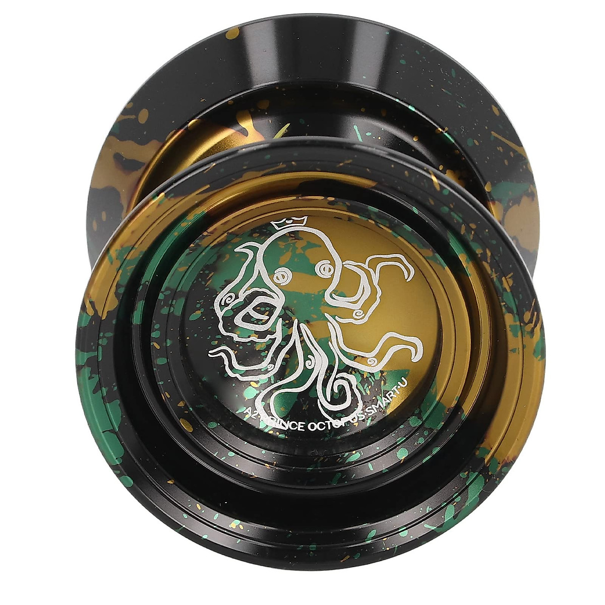 YoYo Ball, Unresponsive Aluminum Alloy Advanced Competition YoYo Ball with Glove 3pcs Strings for Adult Children(Black Gold) Yoyo Yo Yo