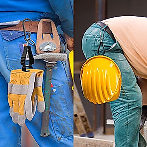 HEBELLE 4-Pack Glove Clips for Work Gloves, Ideal for Construction, Black